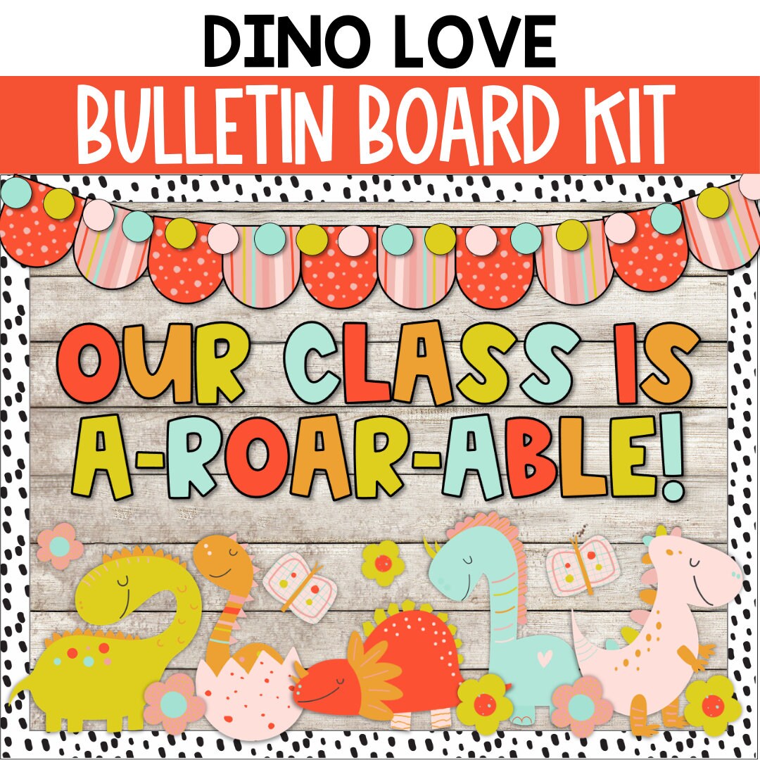 Dinosaur Valentines Bulletin Board Decor, February Bulletin Board ...