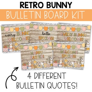 Groovy RETRO BUNNY Bulletin Board Kit, Spring Bulletin Board Kit ...