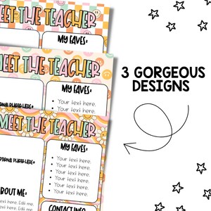 Retro Groovy Meet the Teacher Templates, Editable Meet the Teacher ...