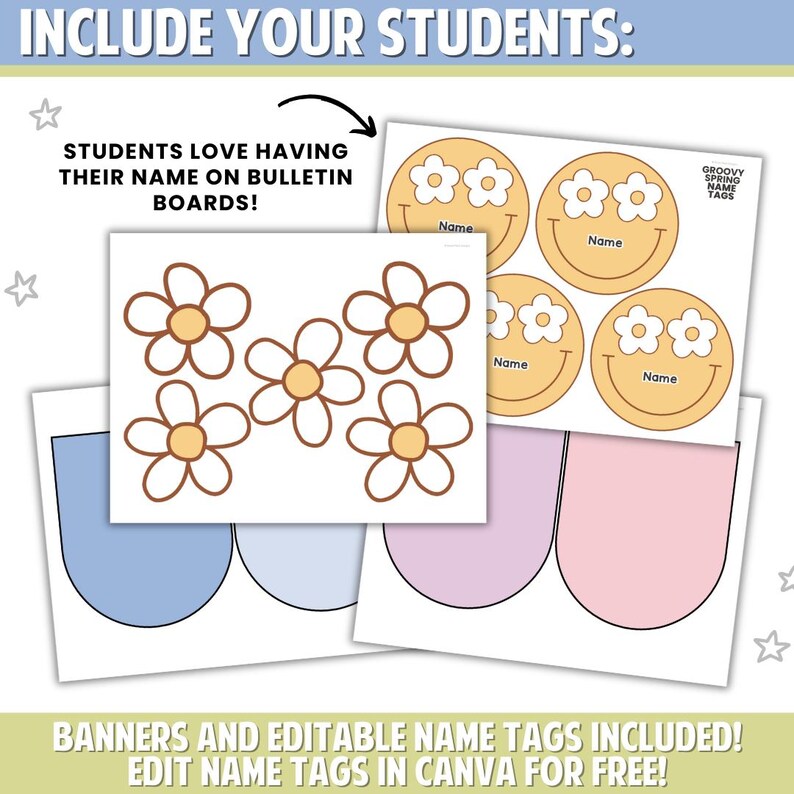 Retro Groovy Spring Bulletin Board Pastel Spring Classroom Decor ...