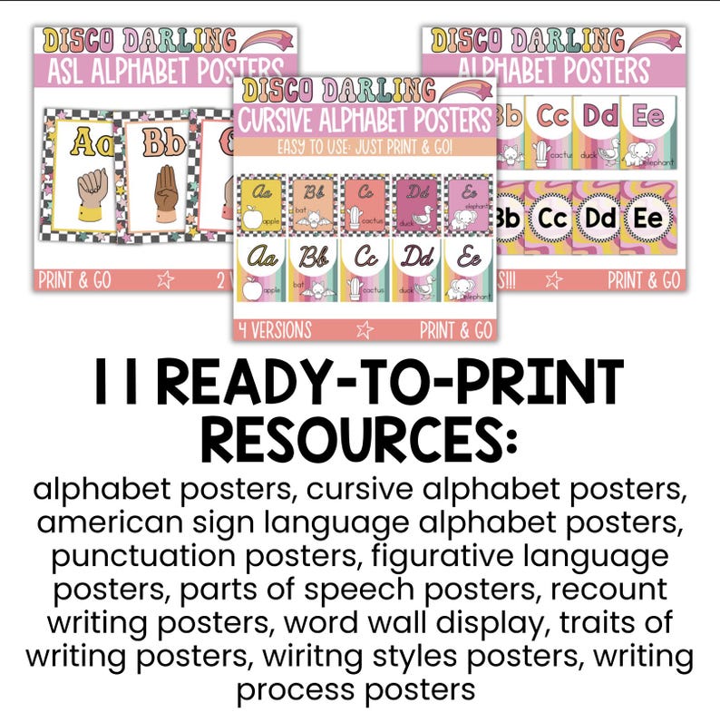 Disco Cowgirl Western Classroom Decor English Posters, Language Arts ...