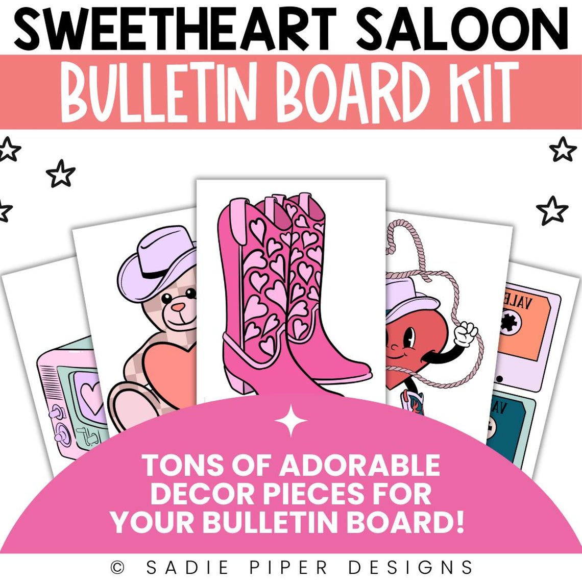 Western Cowgirl Bulletin Board Valentine's Day Classroom Decor Disco ...