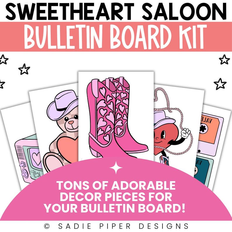 Western Cowgirl Bulletin Board Valentine's Day Classroom Decor Disco ...