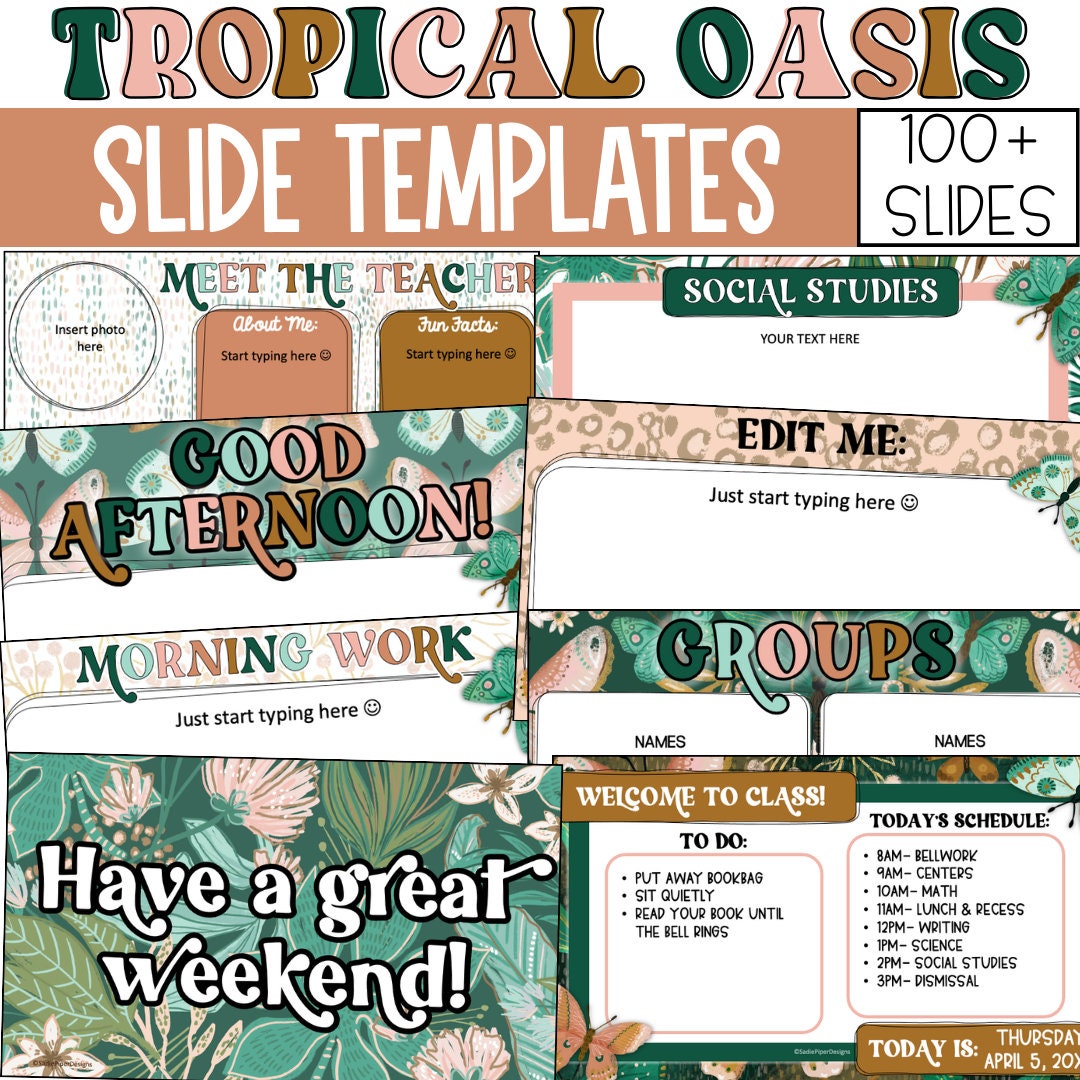 Tropical Slide Templates for Classroom, Modern Slides Templates ...