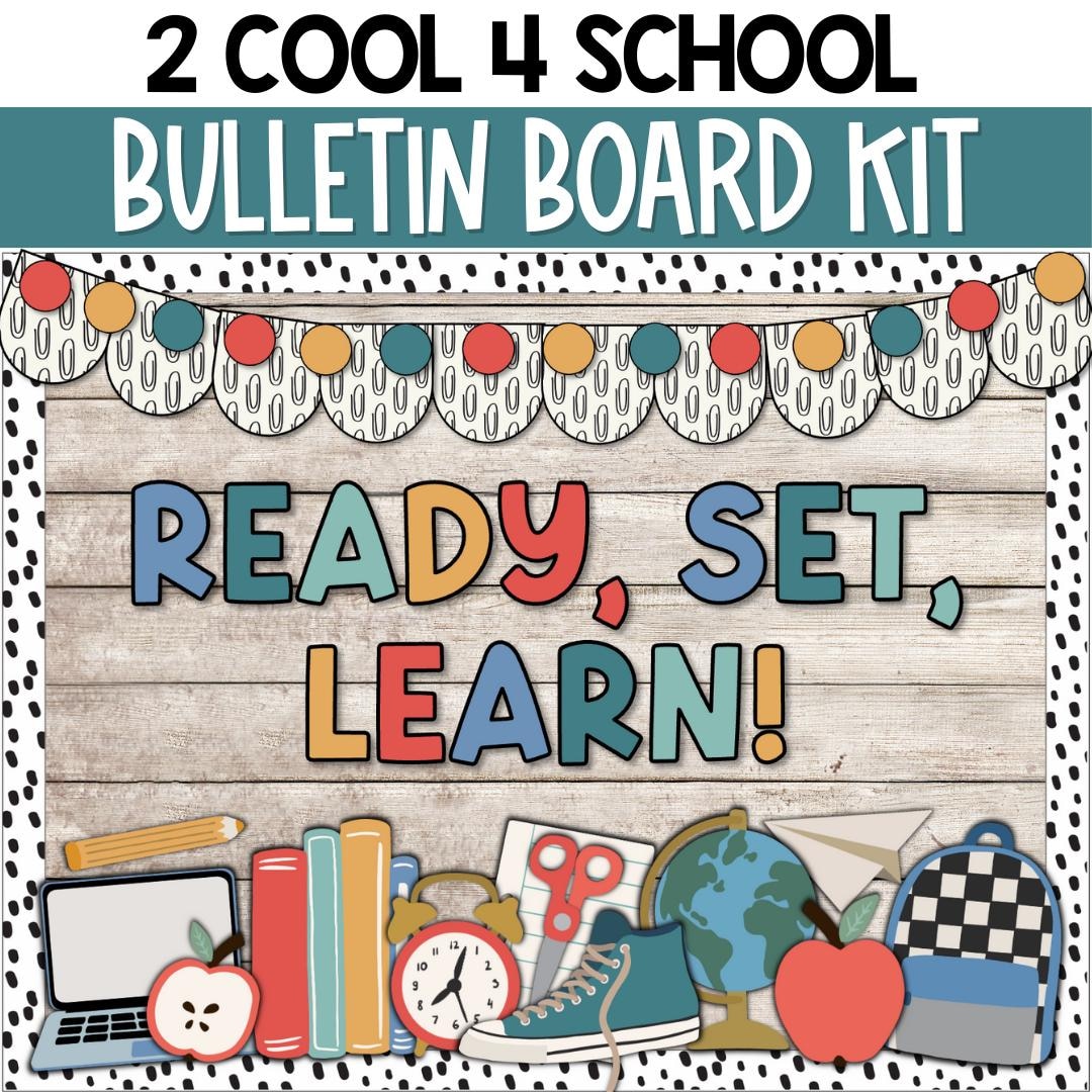 Checkered Back to School Bulletin Board Kit, Red Blue Open House ...
