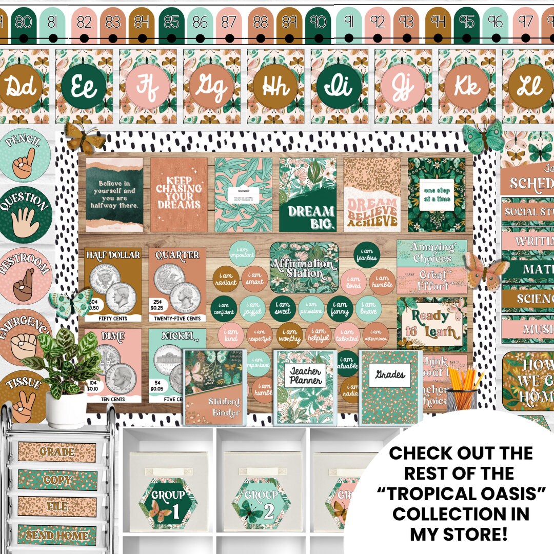 Tropical Number Posters, Number Posters With Ten Frames, Ten Frame ...