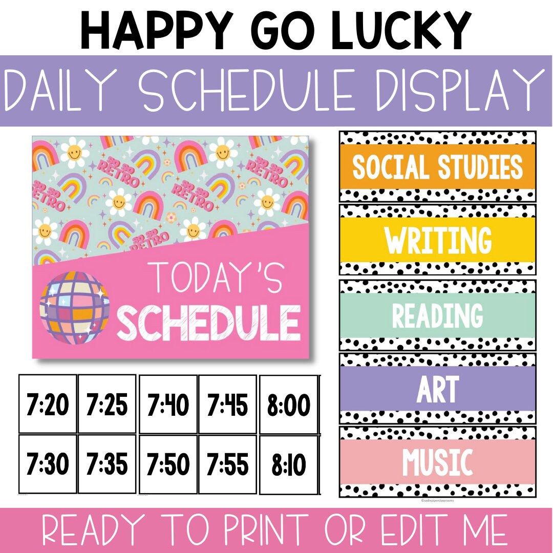Editable Daily Schedule Display for Classroom, Daily Schedule Cards ...