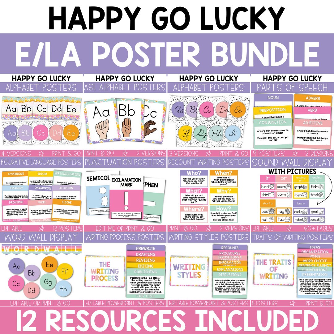 English Posters, Language Arts Posters for Classroom, Writing Posters ...