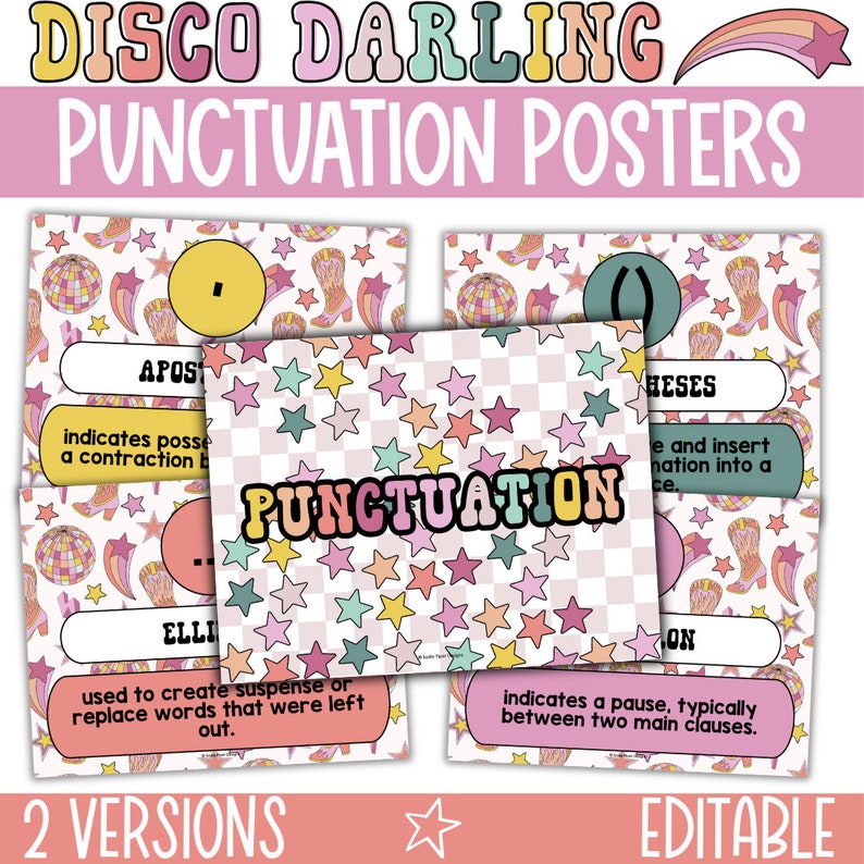 Punctuation Posters, English Posters, ELA Educational Posters, Language ...