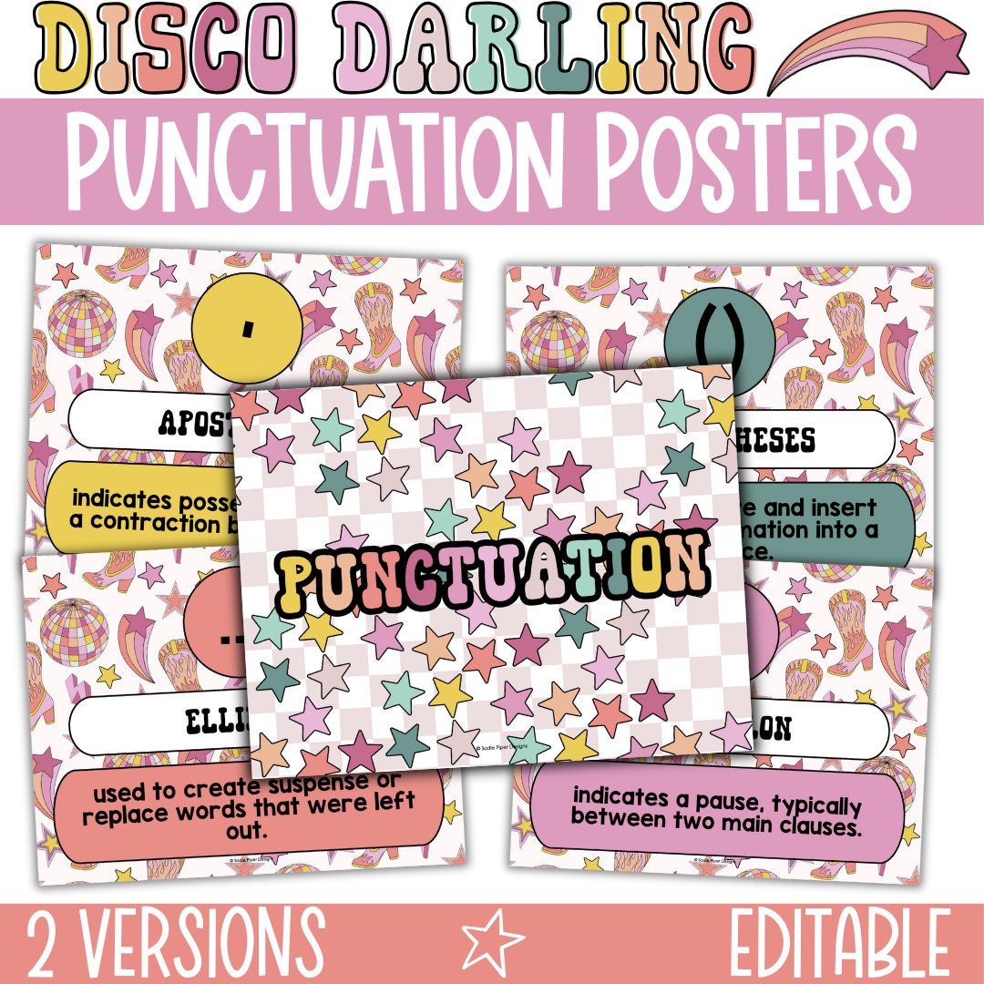 Punctuation Posters, English Posters, ELA Educational Posters, Language ...