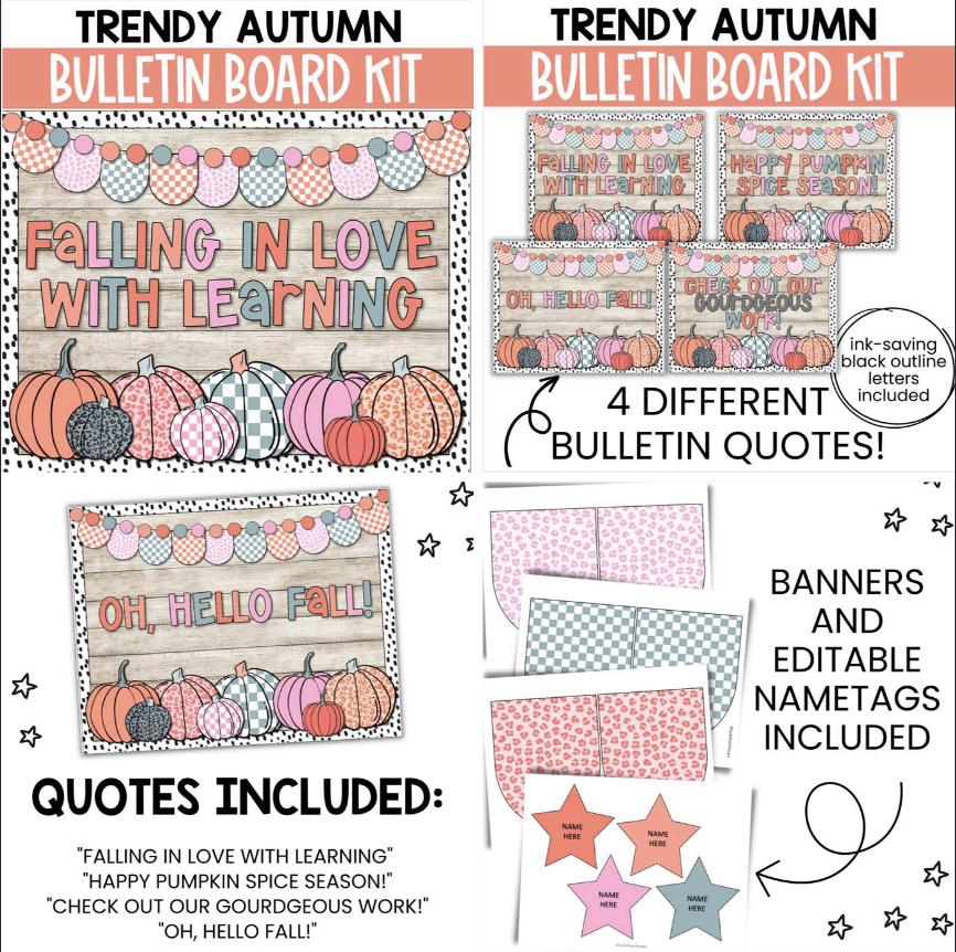 Spring Bulletin Board Bundle, Fall Bulletin Boards for Entire Year ...