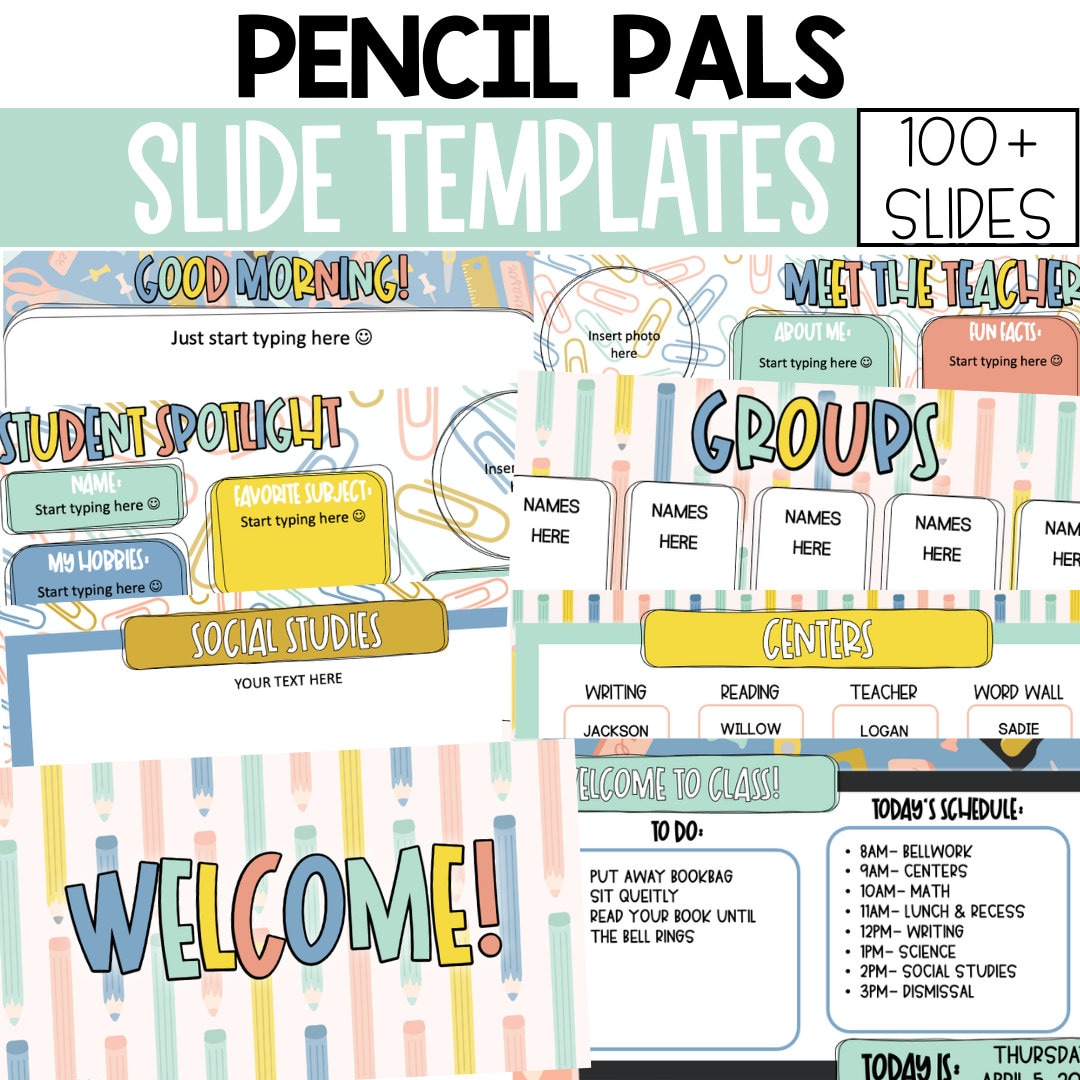 Back to School Slide Templates, End of Year Slides, Classroom Decor ...