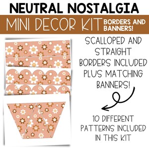 Neutral Nostalgia Mini Decor Kit, Retro Classroom Decor, Groovy ...