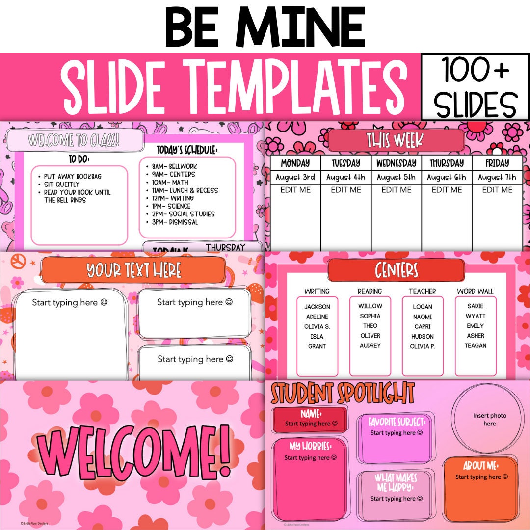 Valentines Slide Templates for Classroom, Disco Slides Templates ...