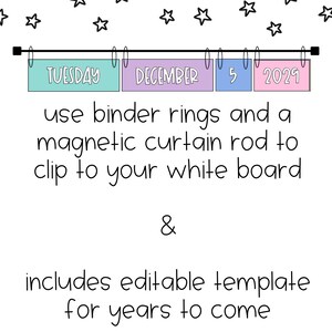 Flip Calendar for Classroom, Calendar Display for Classroom, Editable ...