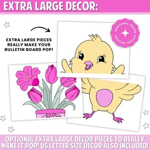 Hot Pink Easter Spring Bulletin Board Pastel Spring Classroom Decor ...