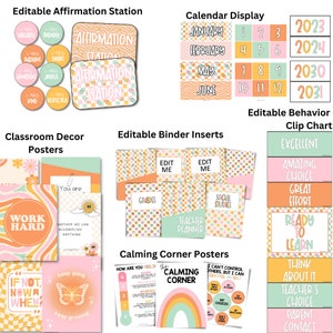 Retro Remix Classroom Decor Bundle, Groovy Classroom Decor, Bright ...