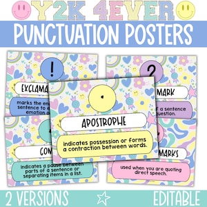 Punctuation Posters, English Posters, ELA Educational Posters, Language ...