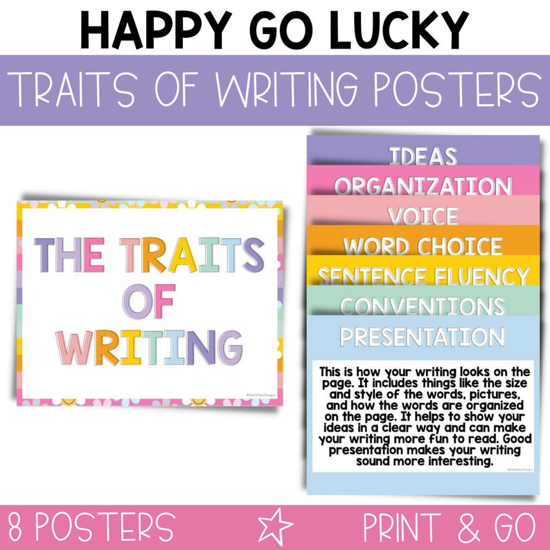 The Traits of Writing Posters 61 Writing Traits ELA - Etsy