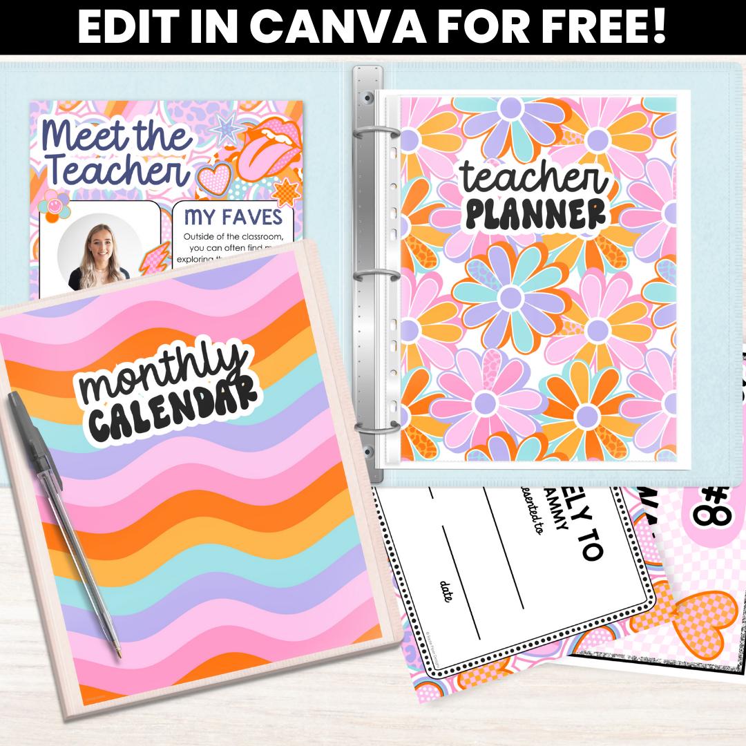 Retro Groovy Y2K Classroom Decor MEGA Bundle, Rainbow Bright Classroom ...