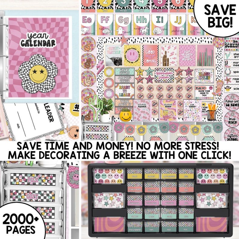 Retro Disco Cowgirl Classroom Decor MEGA Bundle, Pink Western Classroom ...