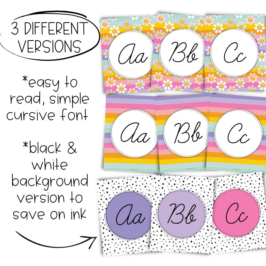 Cursive Alphabet Posters for the Classroom Elementary School - Etsy UK