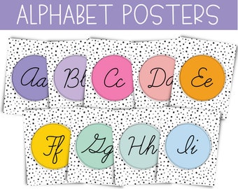 Cursive Alphabet Posters for the Classroom, Elementary School Alphabet ...