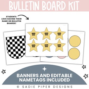 Retro Back to School Bulletin Board Decor, Rainbow Classroom Decor ...