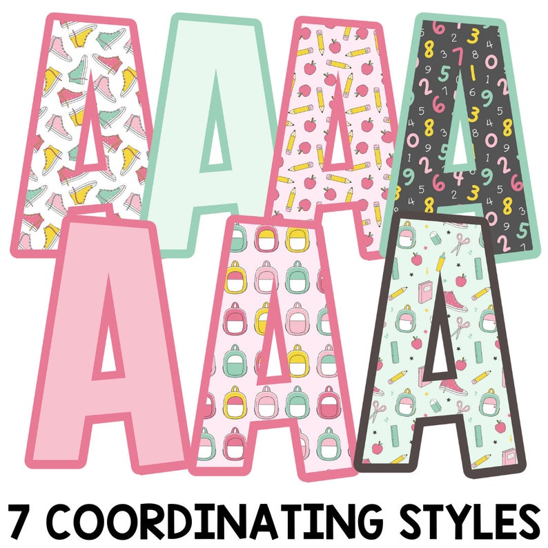 Back to School Bulletin Board Letters, Printable Bulletin Board Letters ...