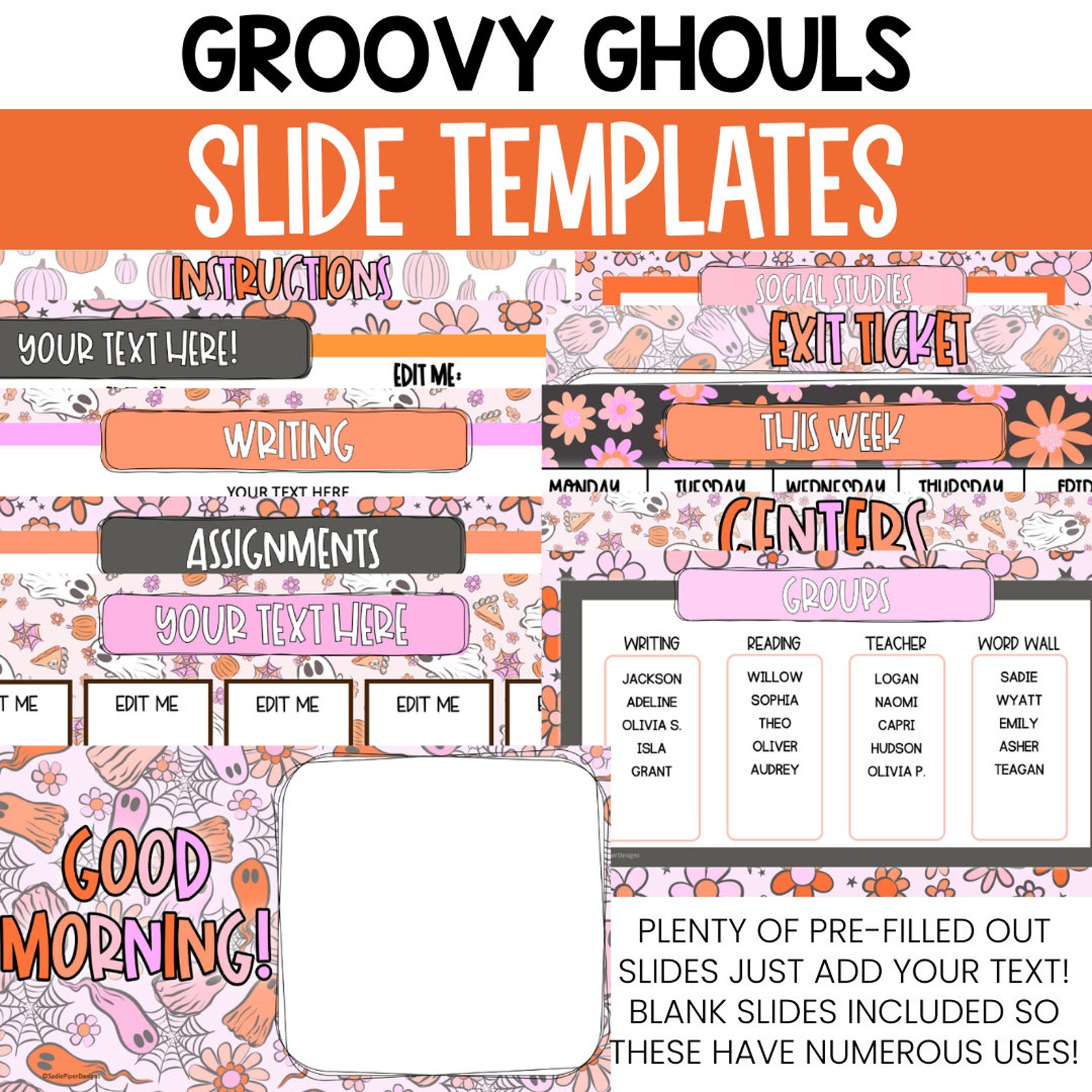 Groovy Halloween Slide Templates, Retro Halloween Google Slides ...