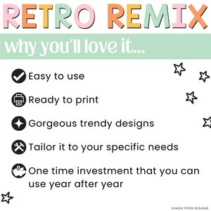 Retro Remix Classroom Decor Bundle, Groovy Classroom Decor, Bright ...