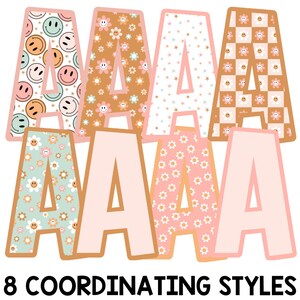 Groovy Retro Bulletin Board Letters, Letter Clipart, Printable Bulletin ...