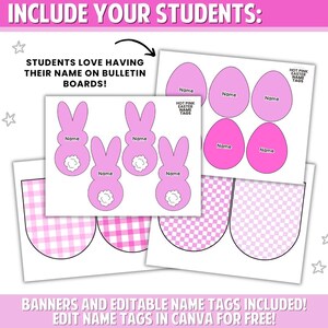 Hot Pink Easter Spring Bulletin Board Pastel Spring Classroom Decor ...