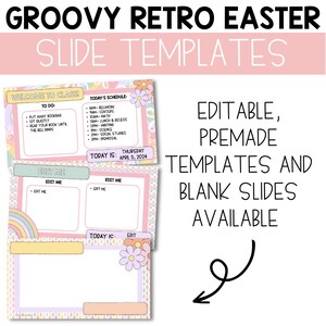 Groovy Retro Easter Slide Templates, Spring Bulletin Board Kit ...