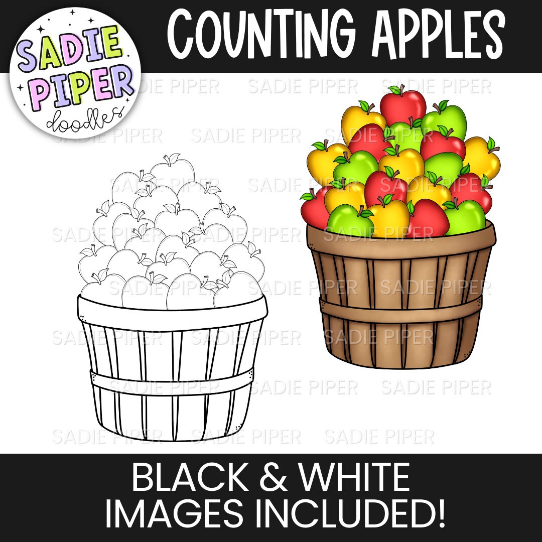 Counting Apples Clipart, Apple Clipart, Fall Clipart, Halloween Clipart ...