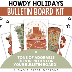 Christmas Bulletin Board Decor, Western Christmas Bulletin Board ...