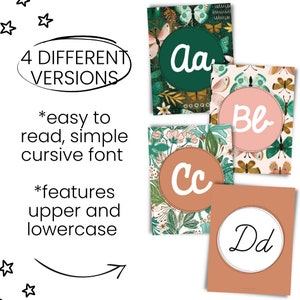 Cursive Alphabet Posters for the Classroom, Elementary School Alphabet ...