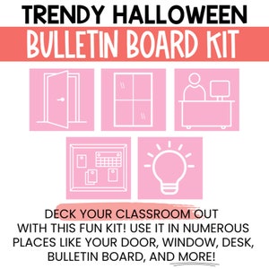 Groovy Halloween Bulletin Board Decor, Retro Halloween Bulletin Board ...