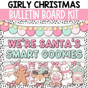 Pink Coquette Christmas Bulletin Board, Girly Winter Classroom Decor ...