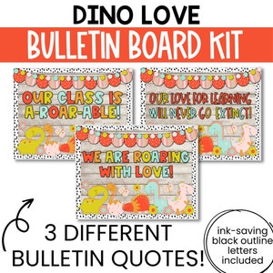 Dinosaur Valentines Bulletin Board Decor, February Bulletin Board ...
