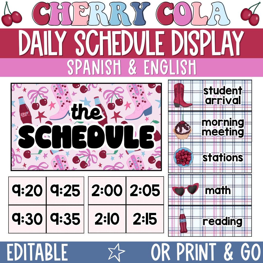 Editable Daily Schedule Display for Classroom, Daily Schedule Cards ...