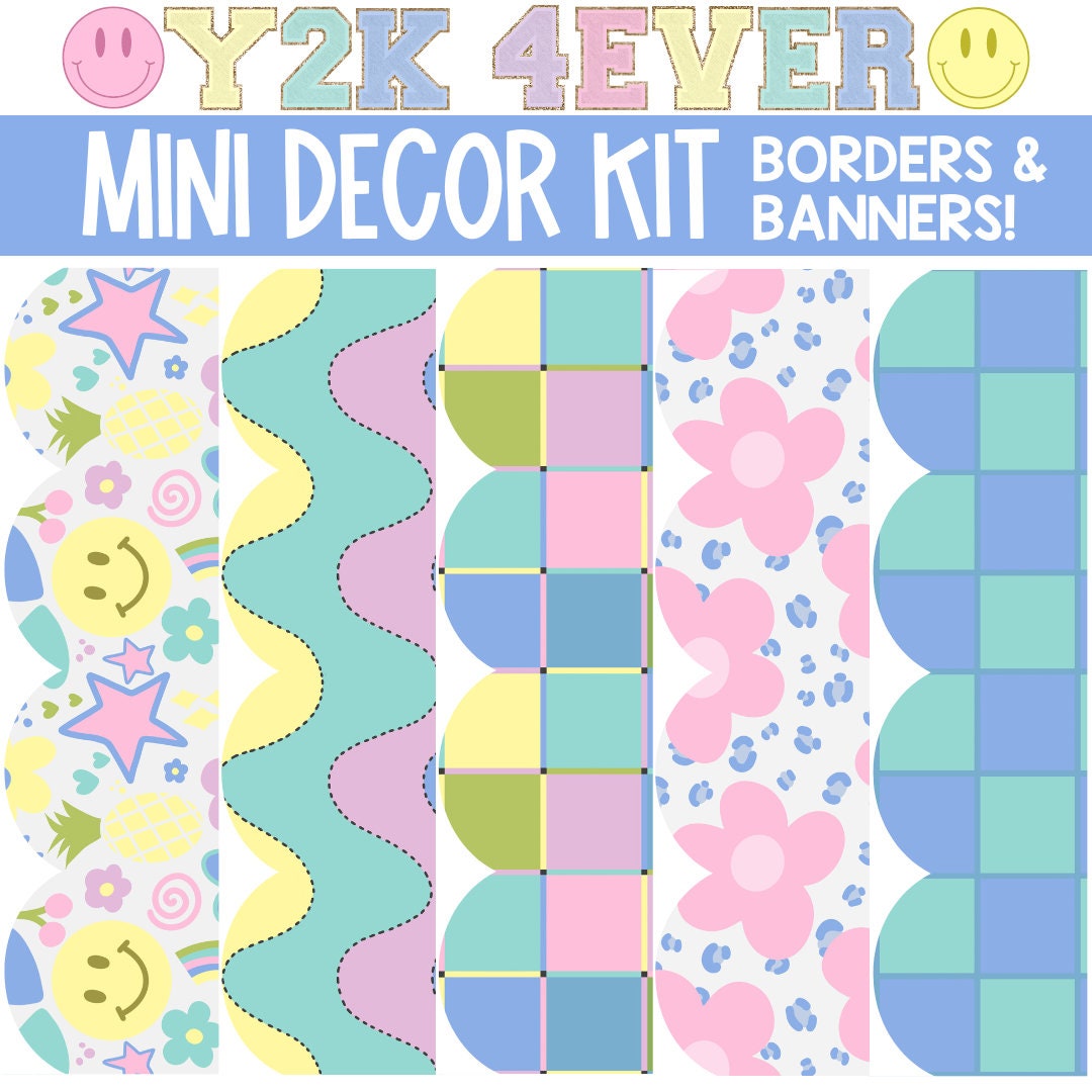 Y2K 4EVER Bulletin Board Decor Kit, Retro Classroom Decor, Groovy ...