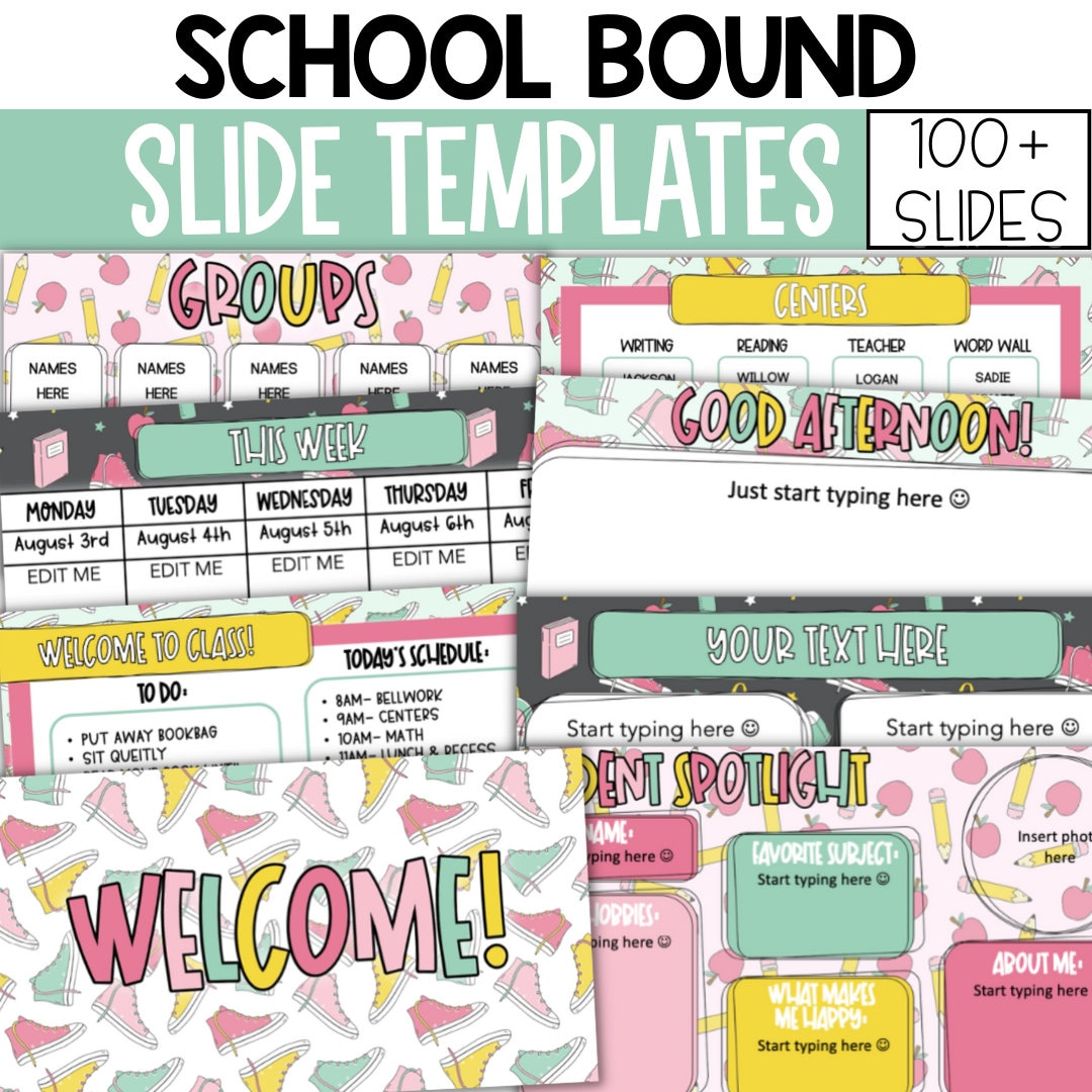 Back to School Slide Templates, End of Year Slides, Classroom Decor ...