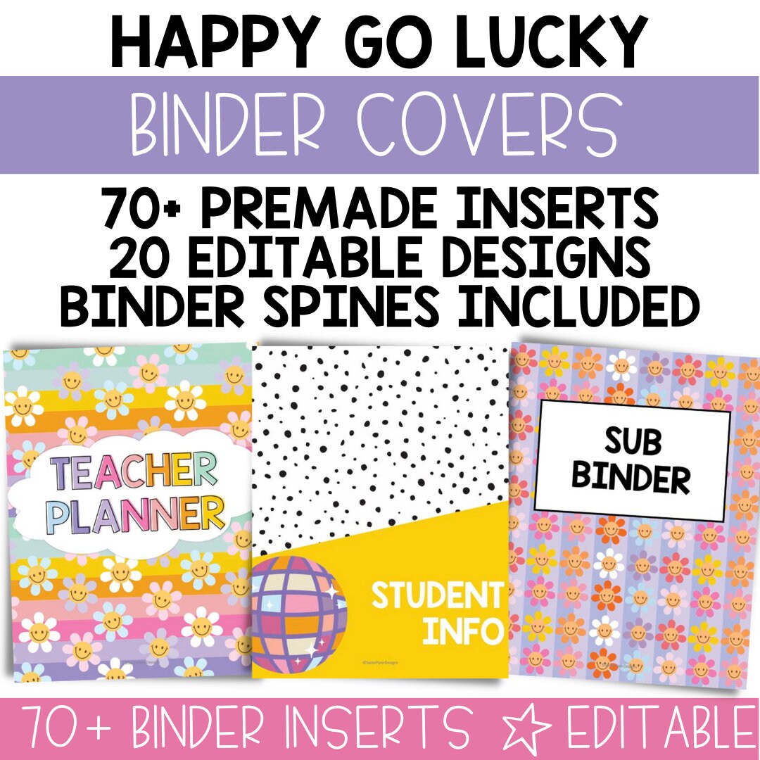 Binder Inserts for Teachers, Editable Binder Inserts, Teacher Planner ...