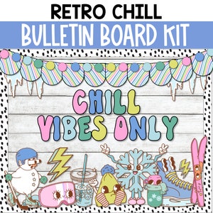 Retro Groovy Winter Bulletin Board Decor, Retro Christmas Bulletin ...