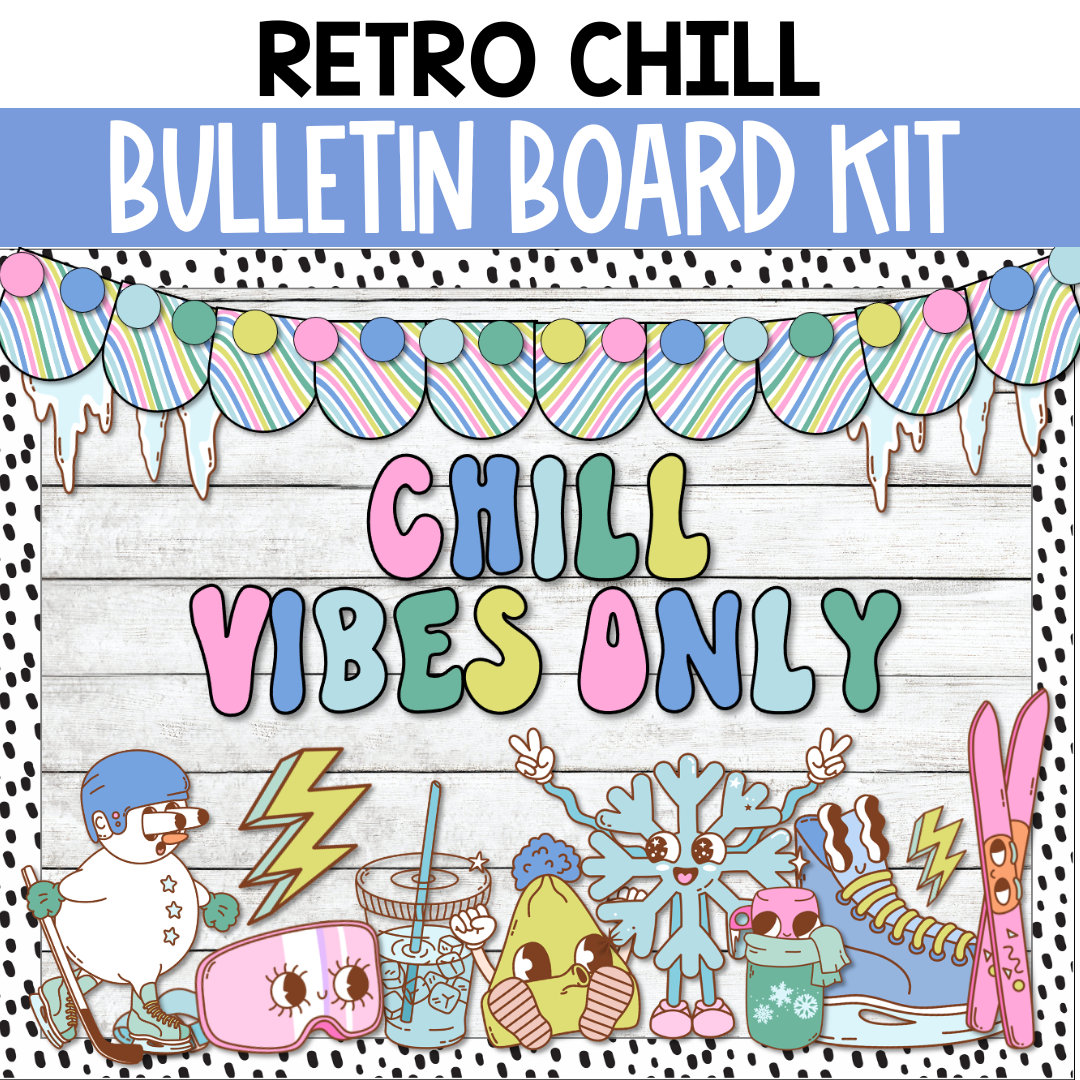 Retro Groovy Winter Bulletin Board Decor, Retro Christmas Bulletin ...