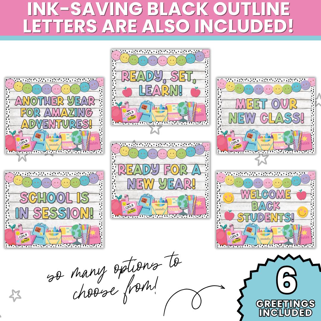 Smiley Face Back to School Bulletin Board Kit, Rainbow Open House ...