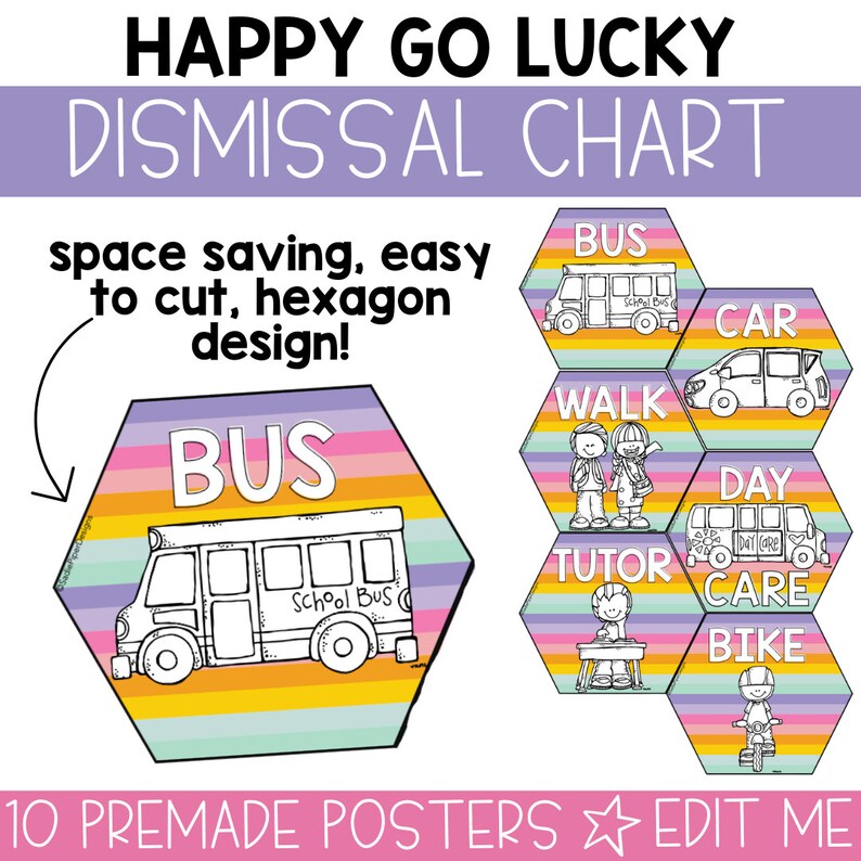 Retro Dismiaal Chart for Classroom, How We Go Home Display Chart ...