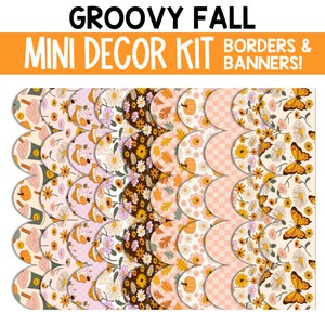 Groovy Fall Bulletin Board Decor, Retro Fall Bulletin Board, Fall ...