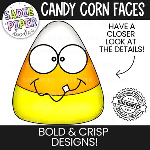 Candy Corn Faces Clipart, Candy Clipart, Fall Clipart, Halloween ...